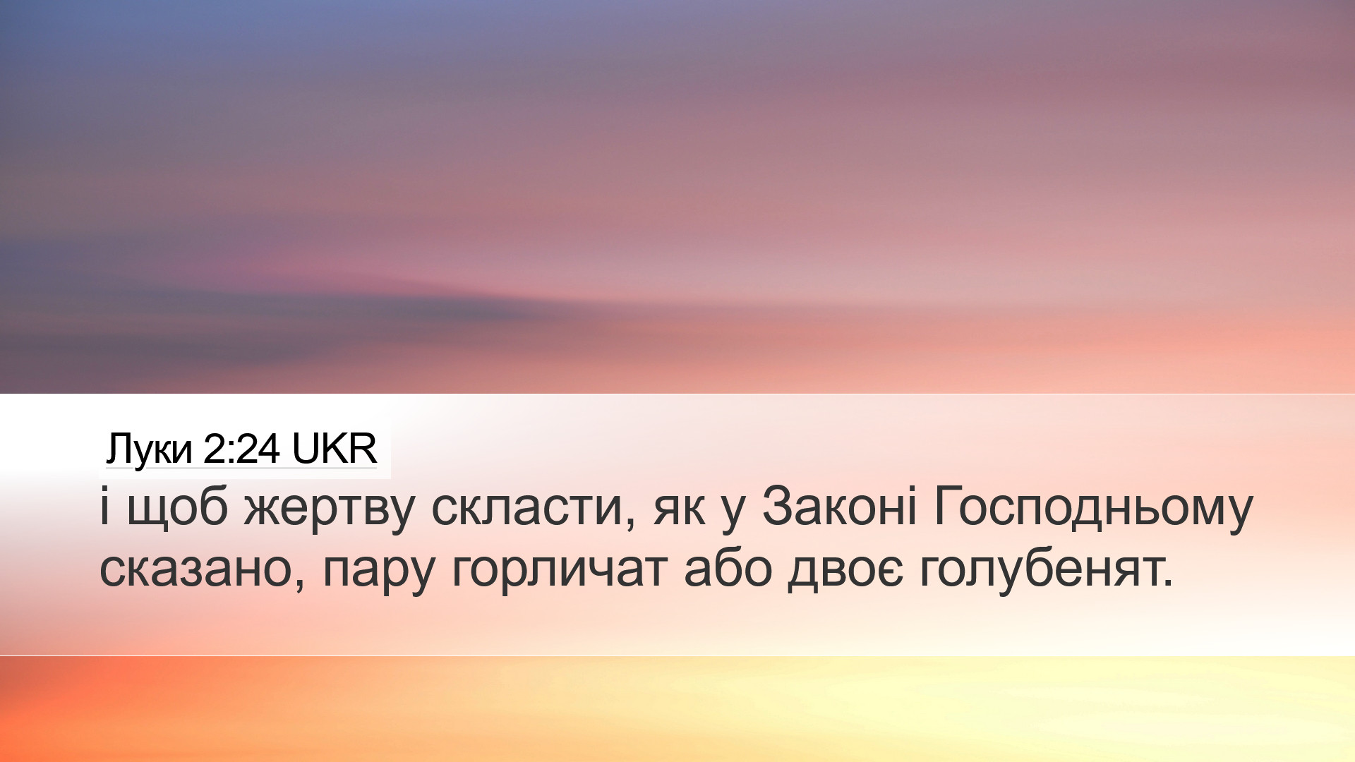 Луки 2:24 UKR Desktop Wallpaper - і щоб жертву скласти, як у